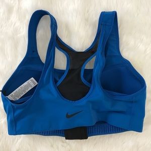 Nike | Intimates & Sleepwear | Nike Pro Blue Zip Medium Support Bra ...